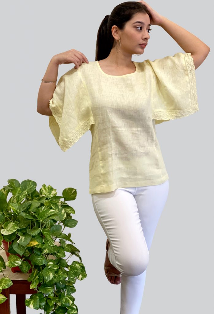 THE LINEN CROCHET BORDER BLOUSE – The Linen Way